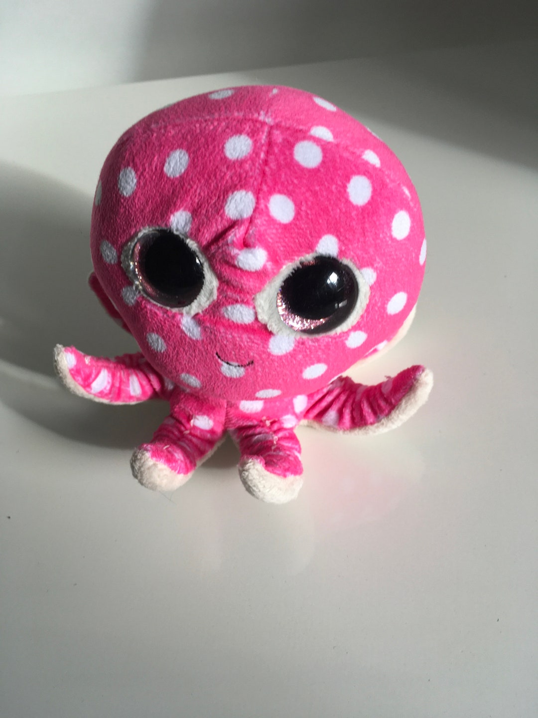 Ty Beanie Plush Ollie the Pink Octopus Glitter Eyes 12 Cm 2014 Used but ...