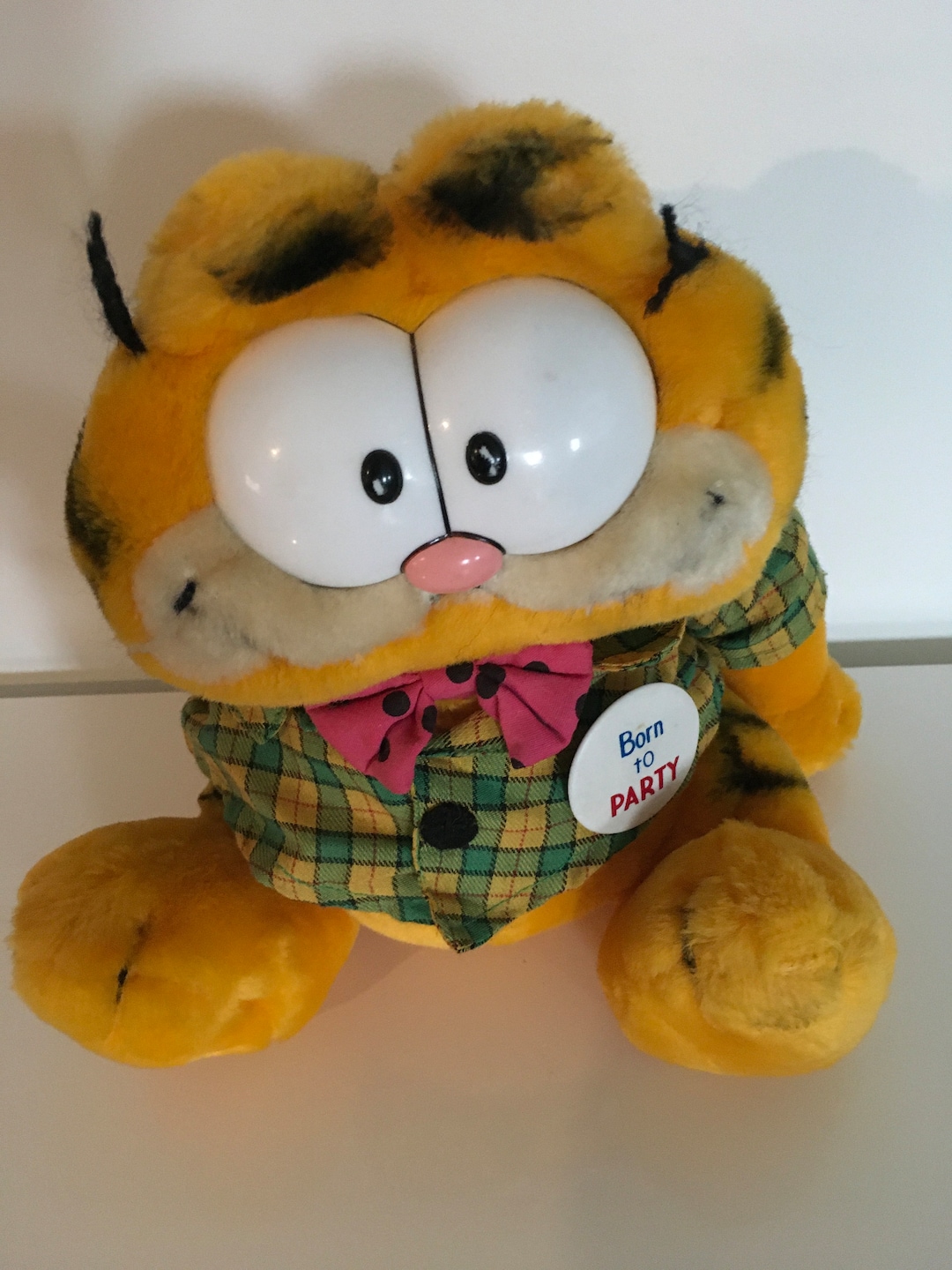 Vintage 1978/1981 Dakin Garfield Born to Party Button Stuffed Animal ...