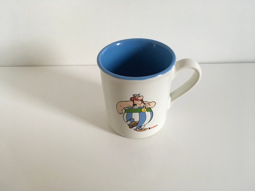 Mug Obelix Collector Kinder White Inside Blue 8 Cm New - Etsy