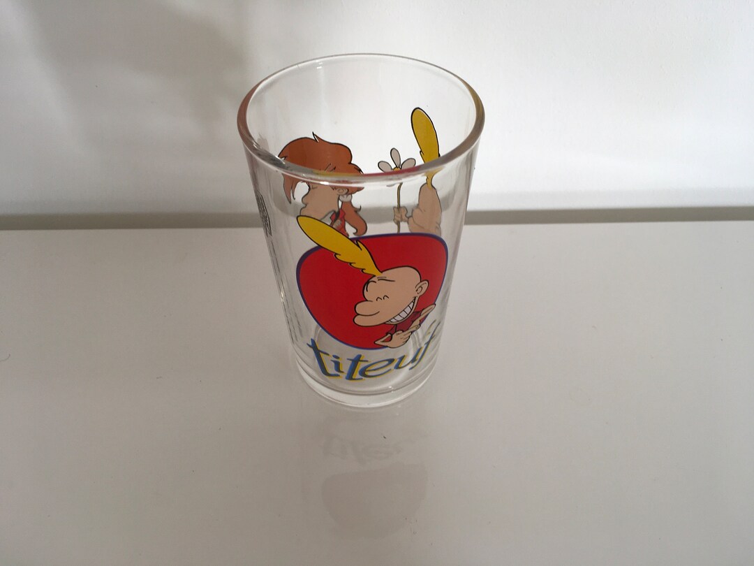 Mustard Drinking Glass Amora Titeuf Collector New 10 Cm - Etsy