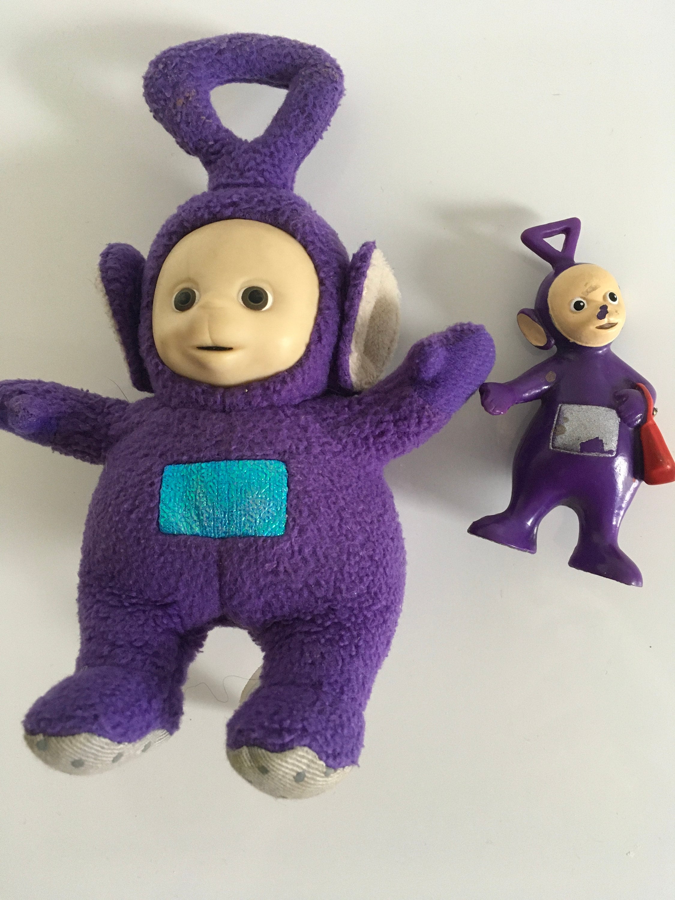 Set Of 2 Teletubbies Tinky Winky Purple 1 Plush Vintage 1996 Talking