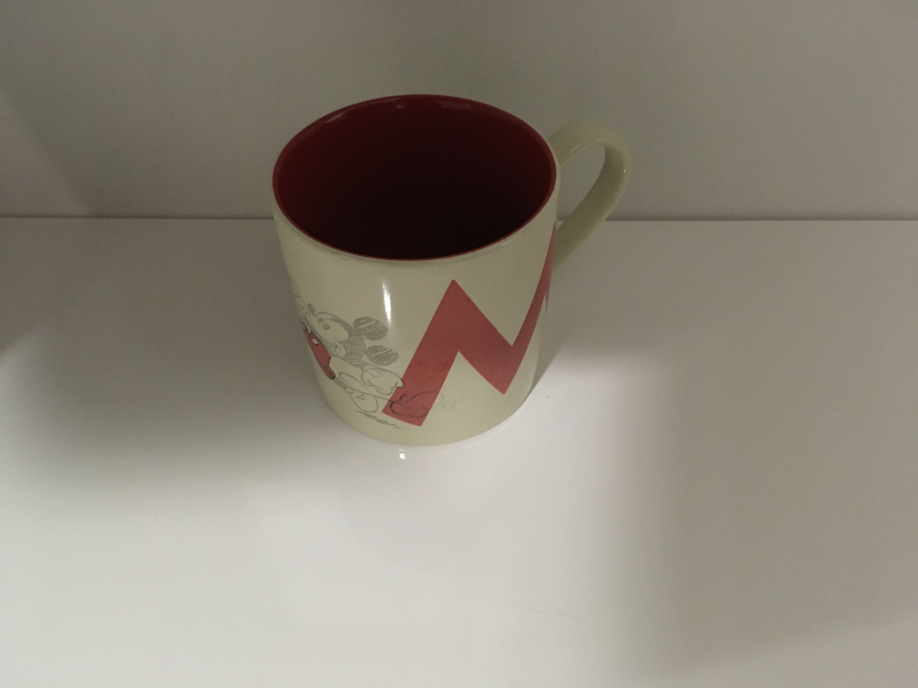 Disneyland Paris Mug Mickey Letter M Ceramic Beige/red 9CM Collector ...