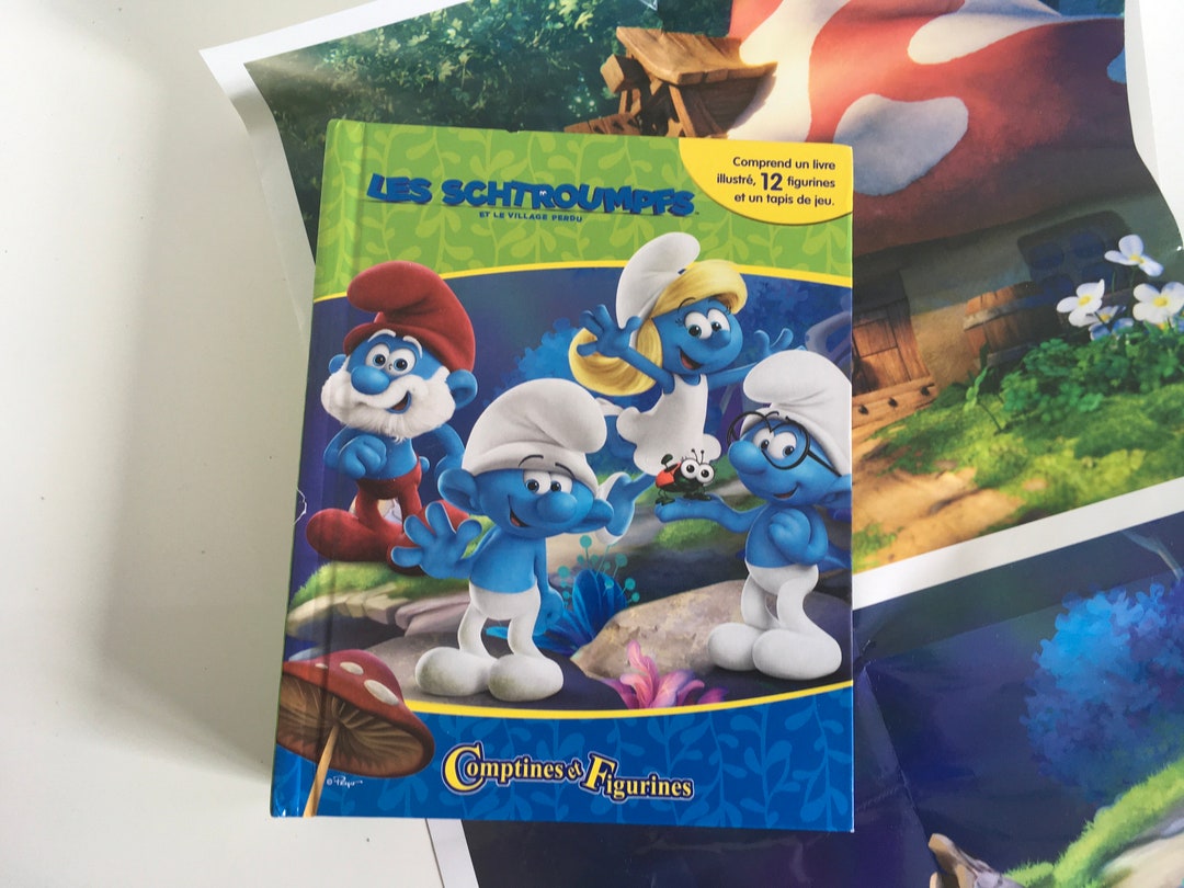Schtroumpfs Book Nursery Rhyme and Figurine With Play Mat Storytelling ...