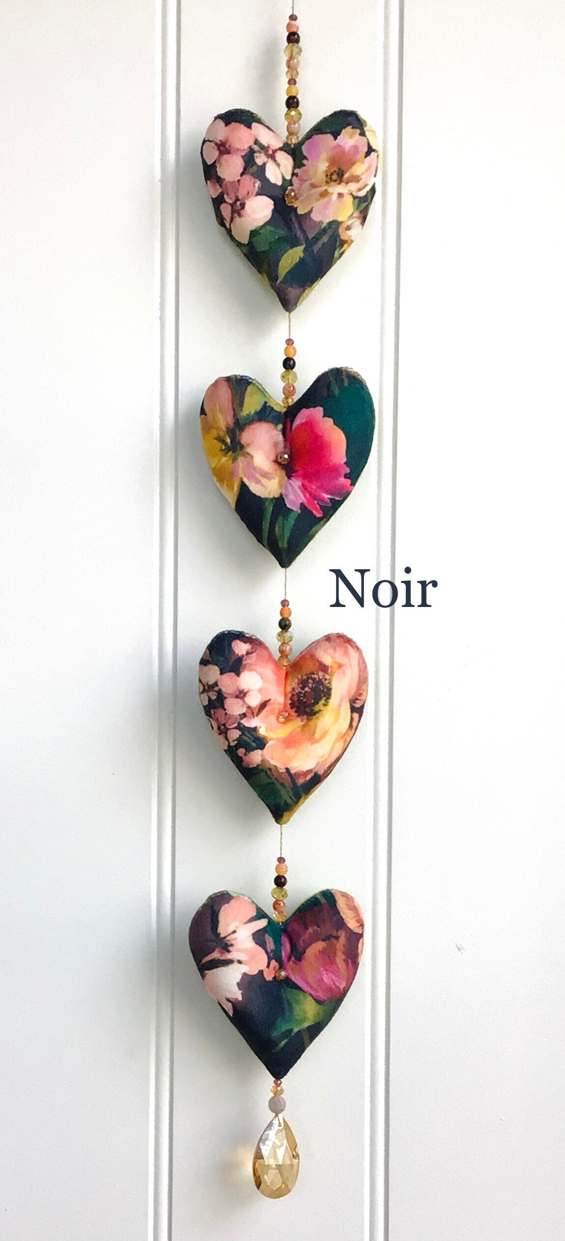Velvet Heart Decoration Floral Hanging Garland Floral - Etsy