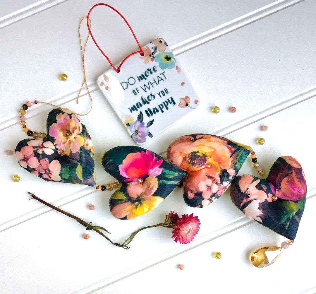 Velvet Heart Decoration Floral Hanging Garland Floral - Etsy