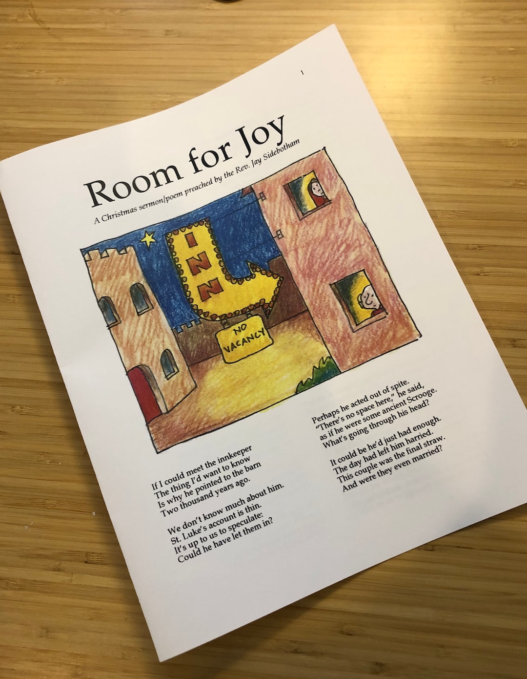 10 Pack of Illustrated Christmas Poem About the Innkeeper - Etsy