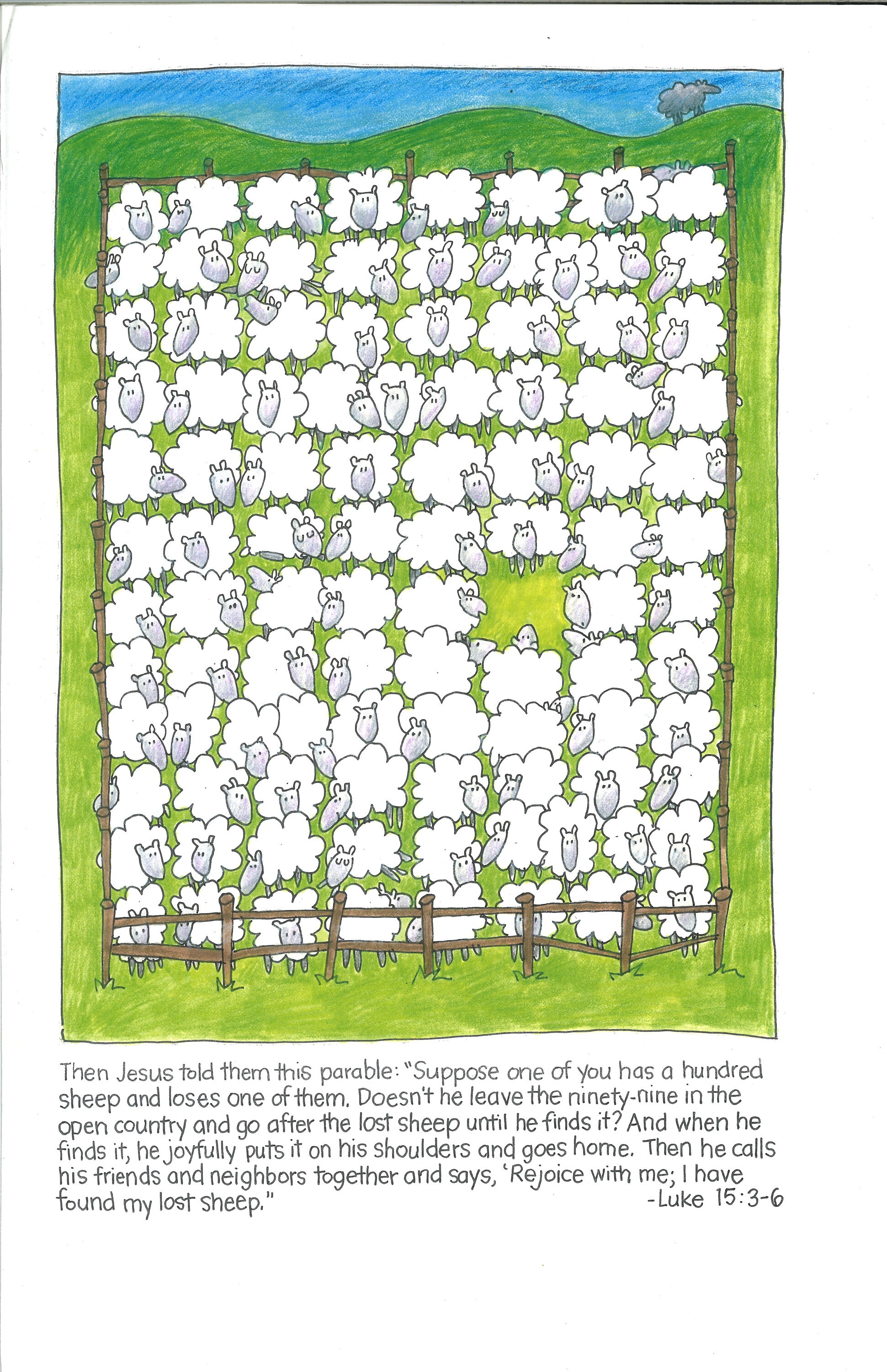 Poster of a Parable: One Lost Sheep - Etsy