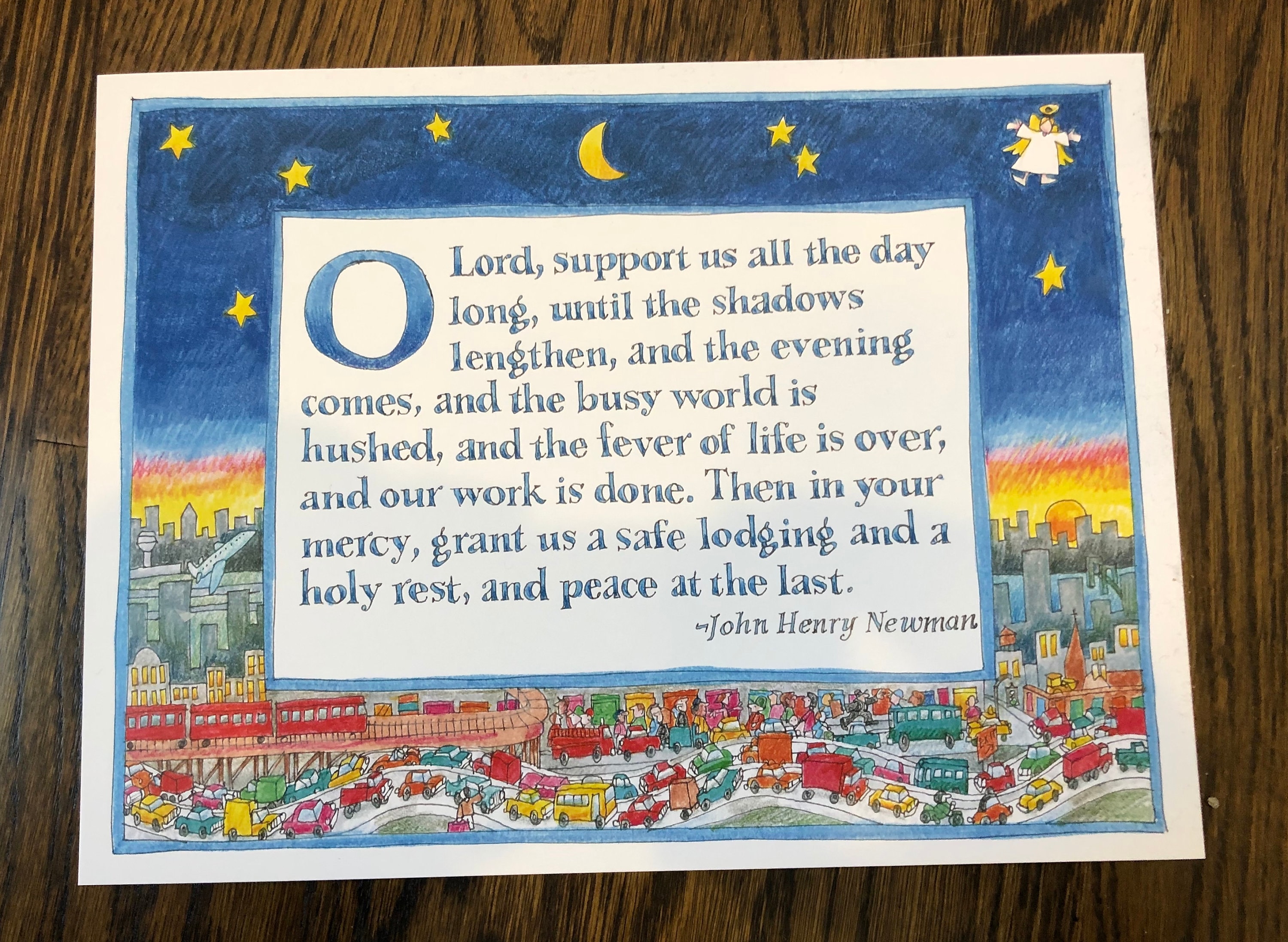 Print of a Prayer: O Lord, Support Us All the Day Long. - Etsy