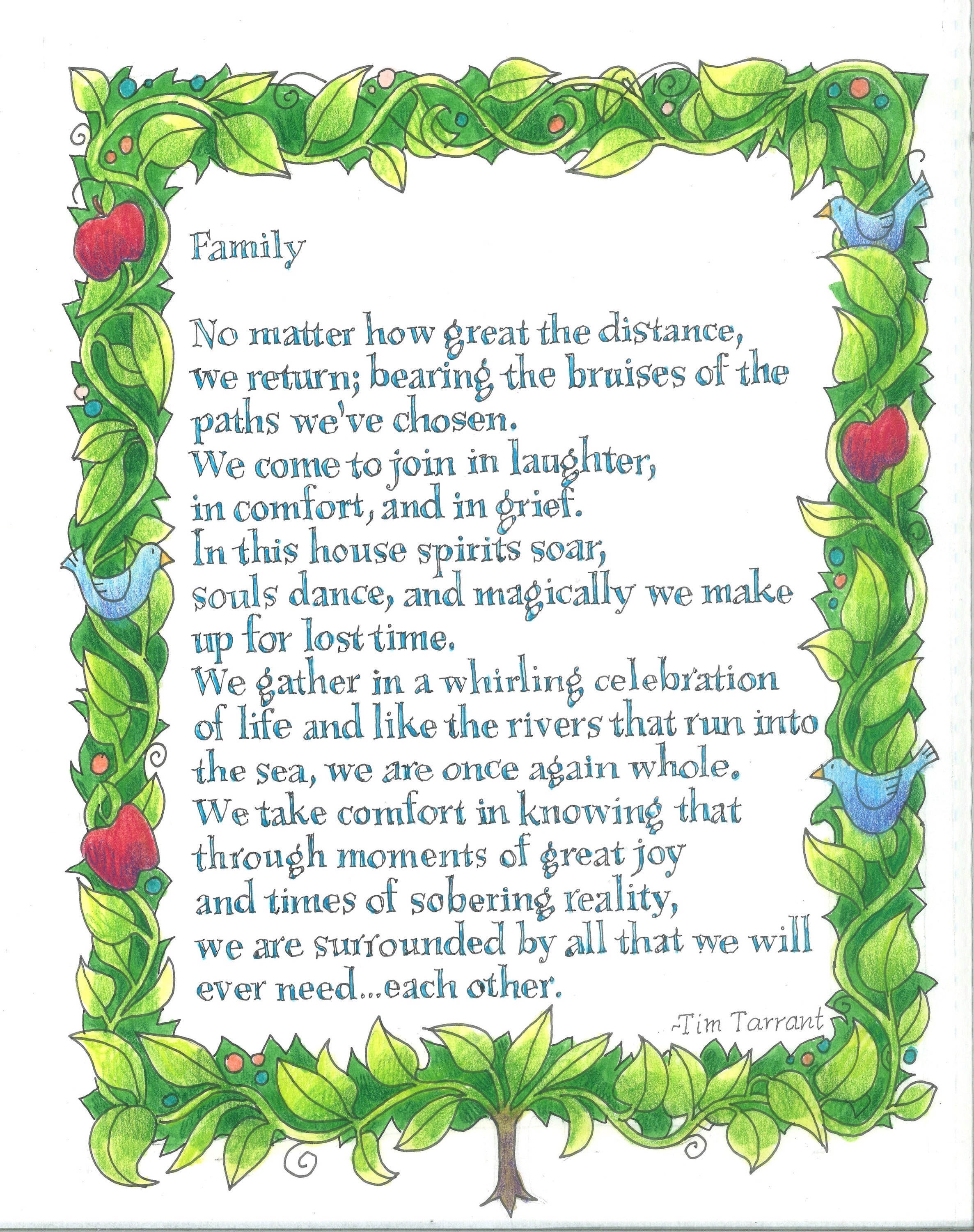 Print of a Poem About Family - Etsy