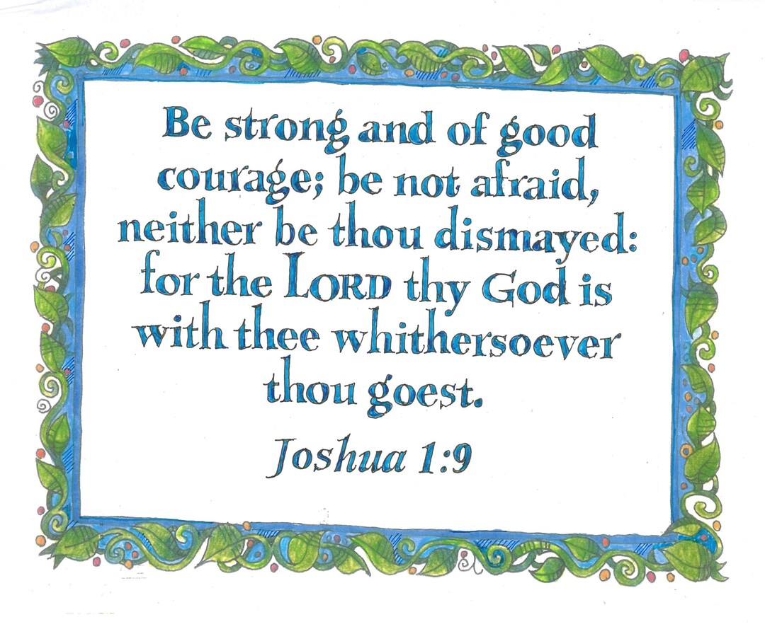 Print of a Verse Calling for Strength and Courage - Etsy