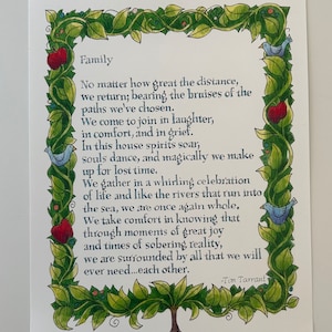 Print of a Poem About Family - Etsy