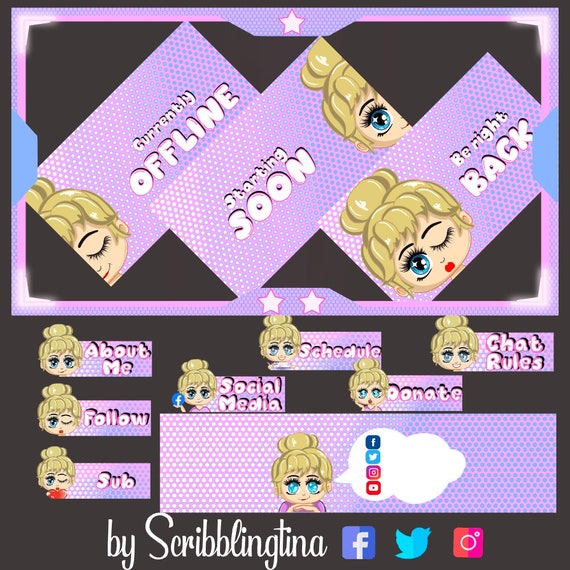 currently offline screen chibi panels brb screen 3 screens and 6 panels ...