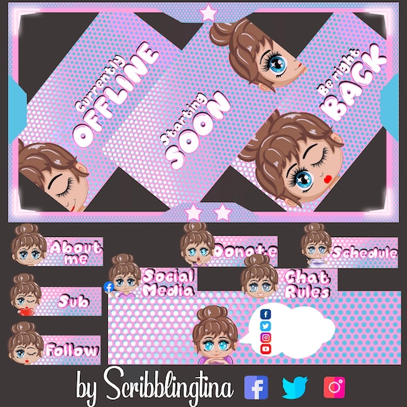 currently offline screen chibi panels brb screen 3 screens and 6 panels ...