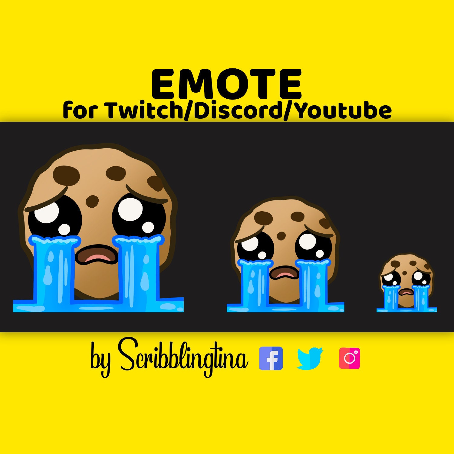 Emote Twitch Twitch Emote Cookie Cookie Emotecrying - Etsy