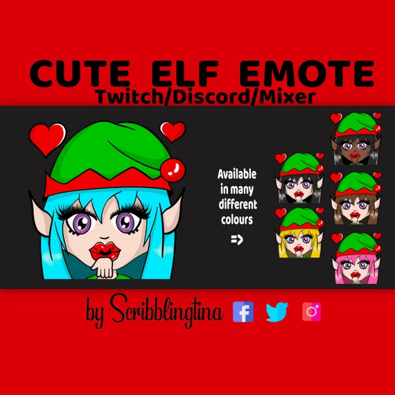 Emote Twitch Emote Elf Emote Christmas Emote Christmas | Etsy