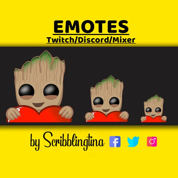 Emote Twitch Emote Love Emote Baby Groot Emote Groot Baby | Etsy