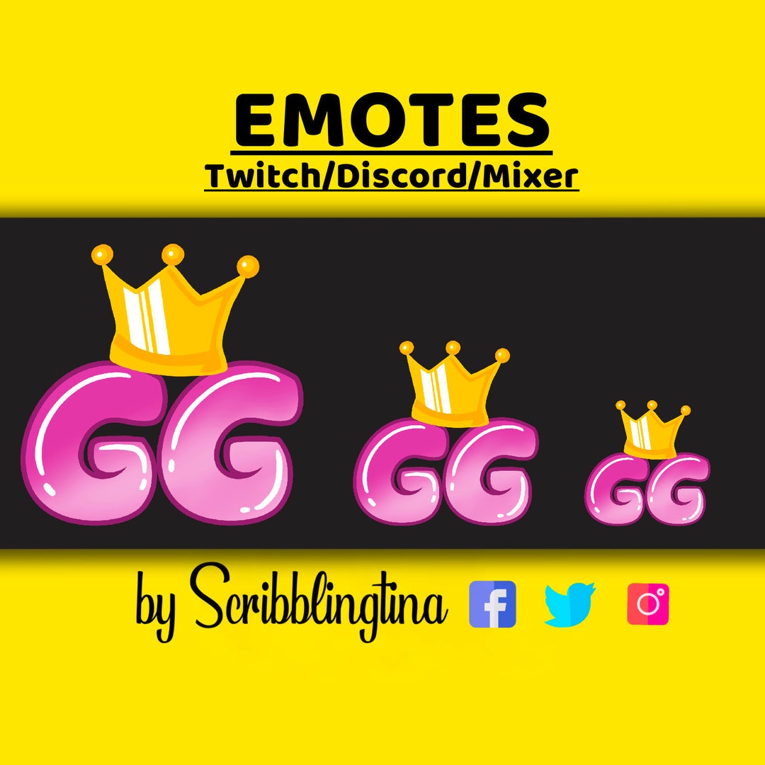 Gg Emote Twitch Twitch Emote Pink Emote Cute Emote - Etsy