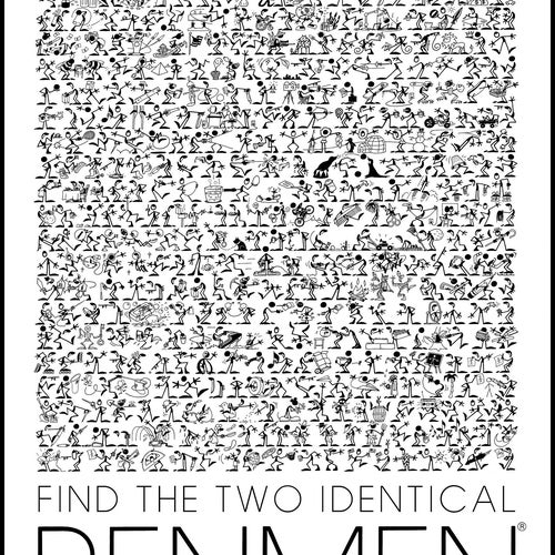 Interactive Fun Art Poster: Find the Two Identical PENMEN® 11 - Etsy