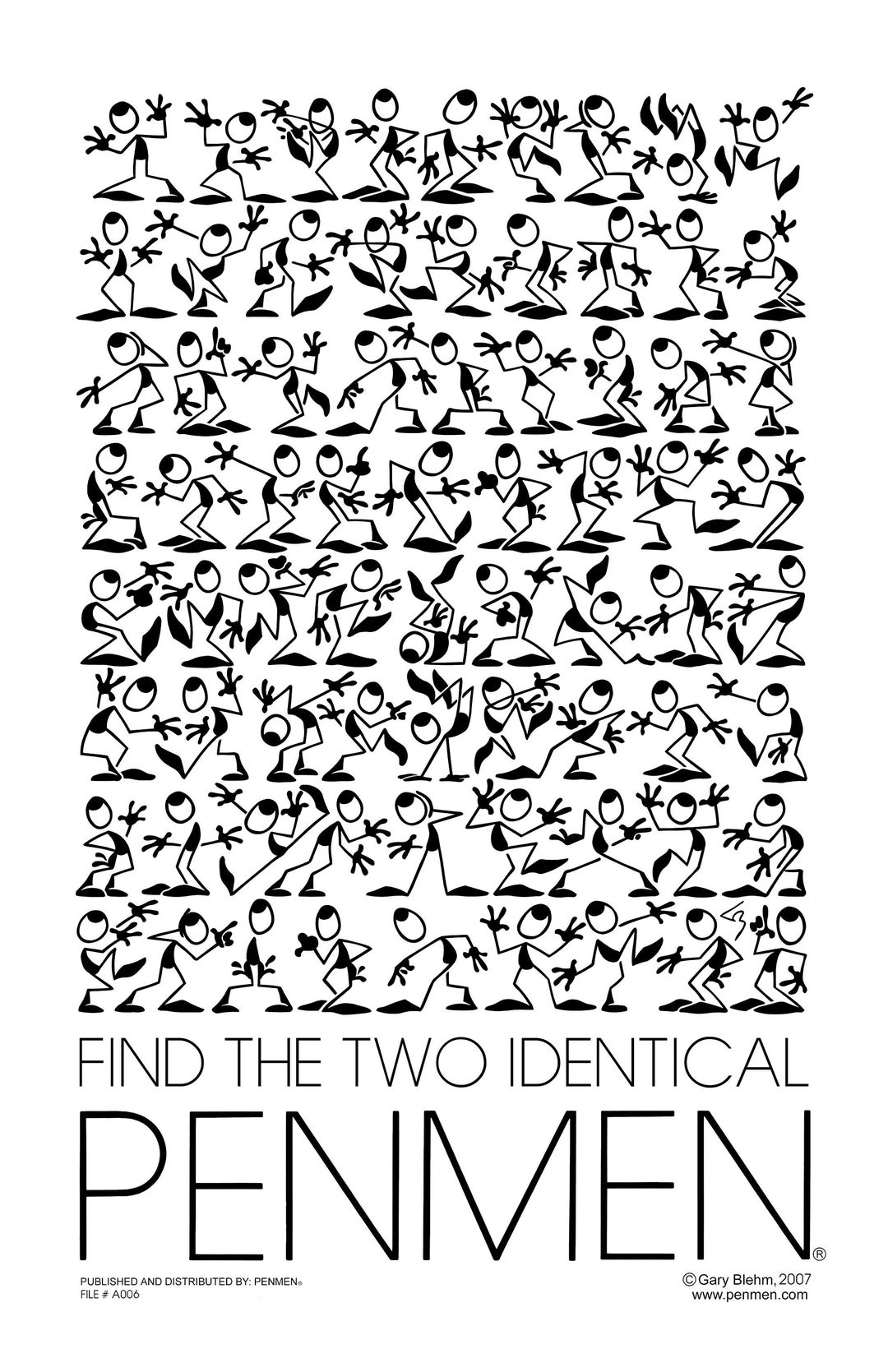 Graphic Art Poster: Find Two Identical PENMEN® 11 X 17 Print - Etsy UK