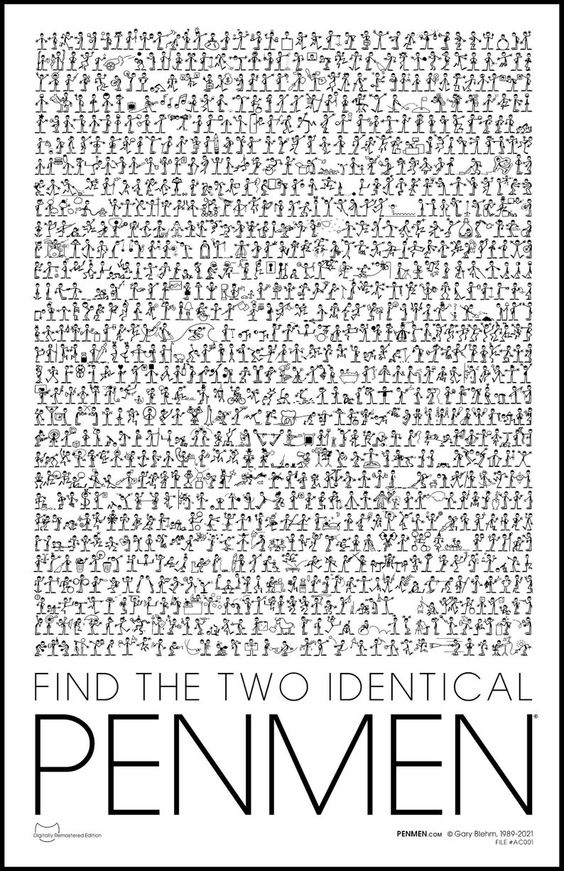 Interactive Fun Art Poster: Find the Two Identical PENMEN® 11 X 17 ...