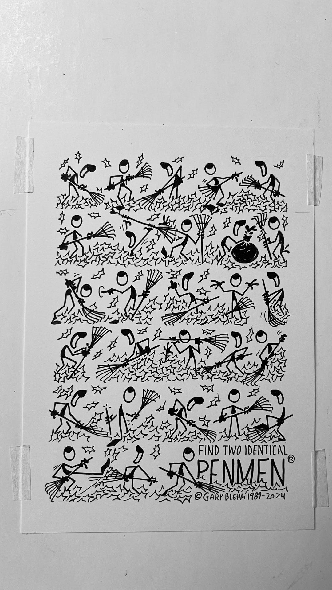 Original Art find Two Identical Penmen Autumn Theme 5 X 7 - Etsy