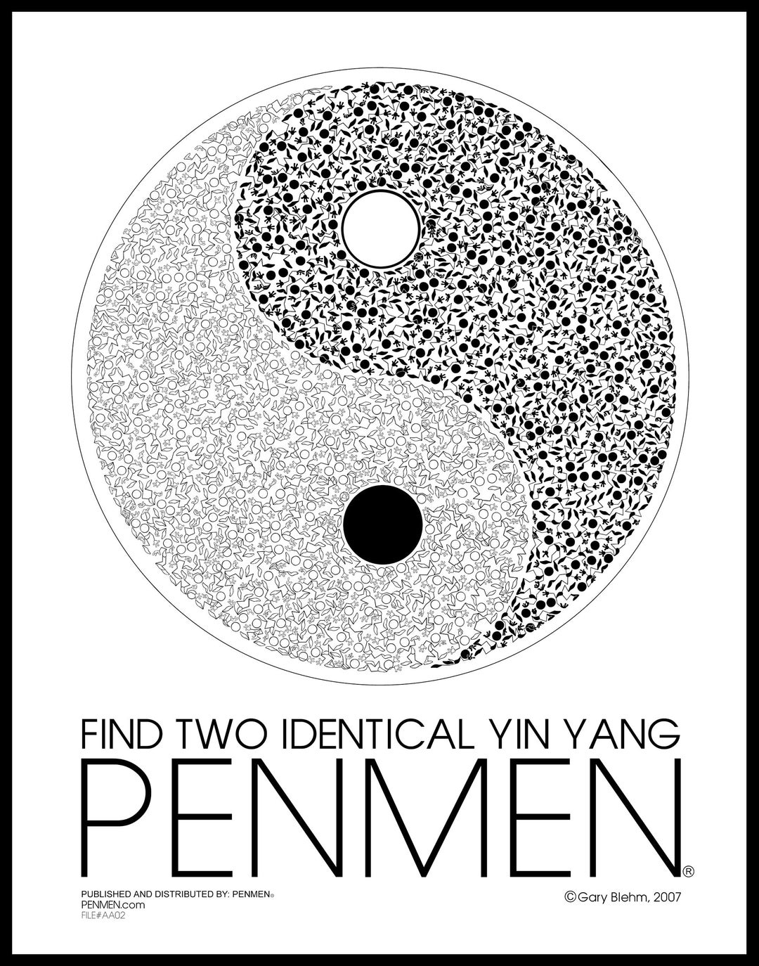 Yin Yang Interactive Poster find Two Identical Yin Yang PENMEN® 11 X14 ...
