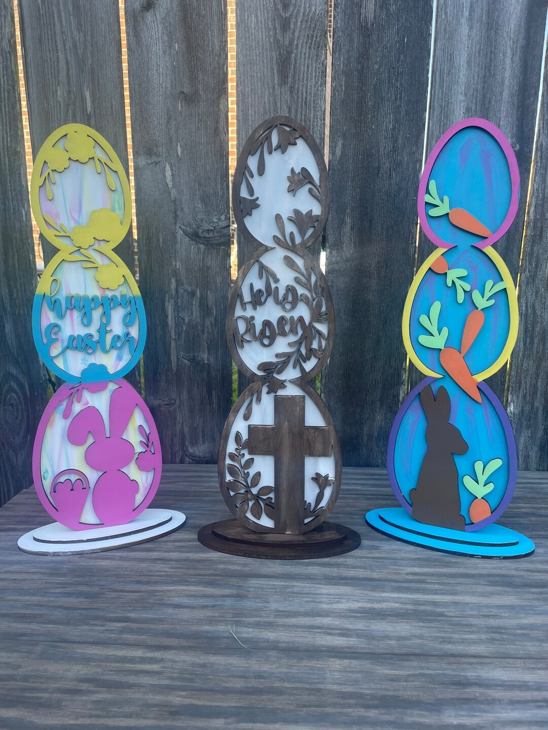 Easter Decor, Easter Bunny Decor, Easter Egg Decor, Easter Eggs, Stacked Eggs, He is Rise Decor ...