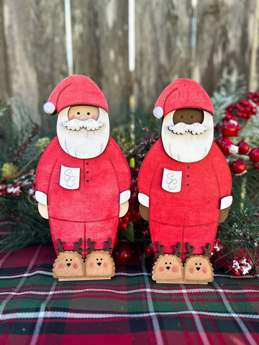Santa in Pajamas Santa in Pjs Santa Claus Decor Santa Claus - Etsy