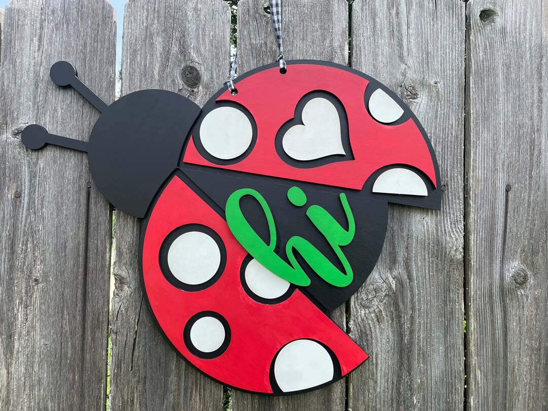 Ladybug Decor, Ladybug Door Hanger, Ladybug Wreath, Summer Wreath ...