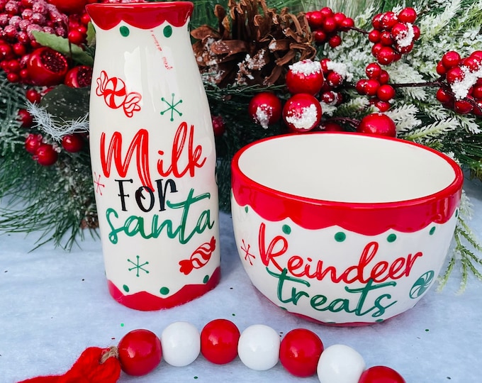 Milk and Cookies for Santa Set, Cookies for Santa, Kids Santa Milk and ...