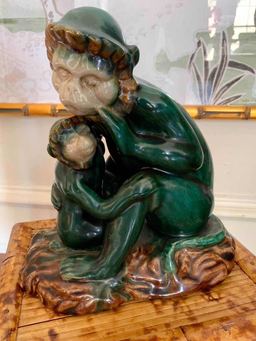 Vintage Majolica Style Capuchin Chinoiserie Figural Monkeys - Etsy