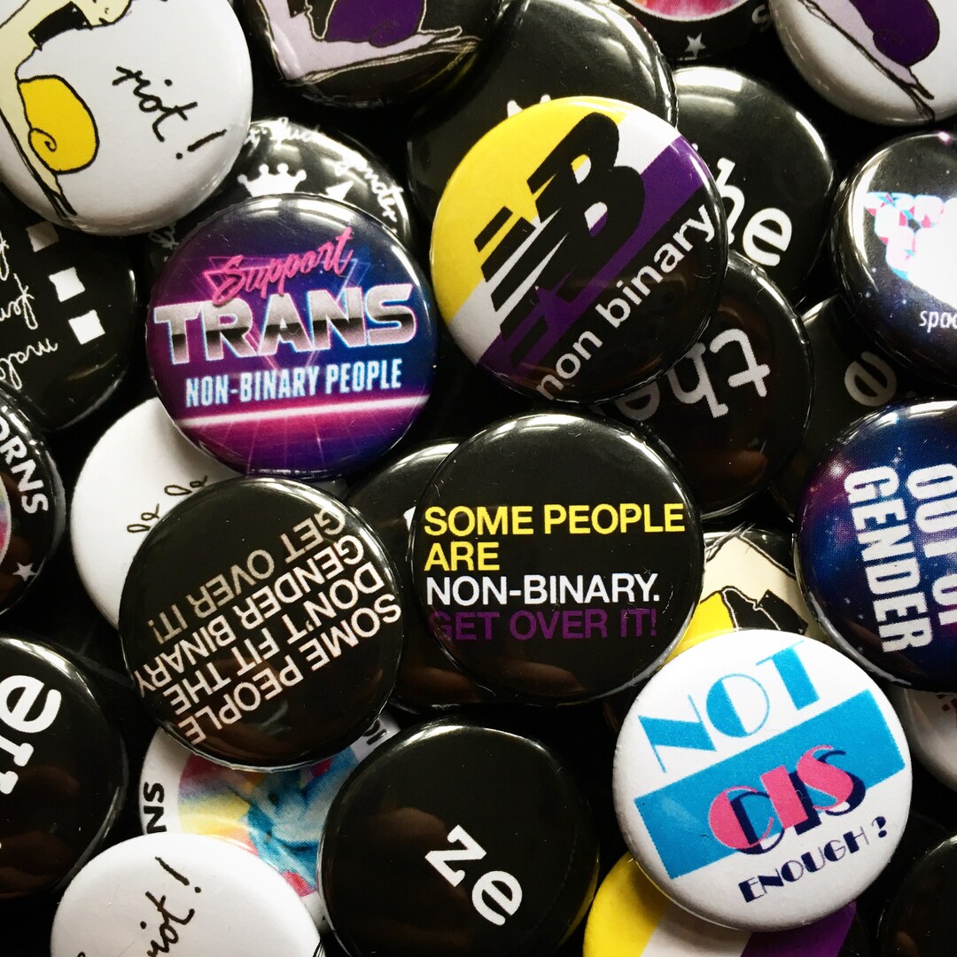 3 “NON-BINARY | ENBY” Pins of Your Choice. - Etsy