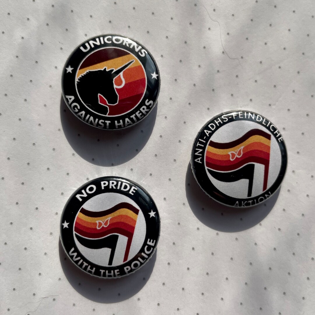 ADHD Button/pin Pack (flag With Butterfly) - Etsy