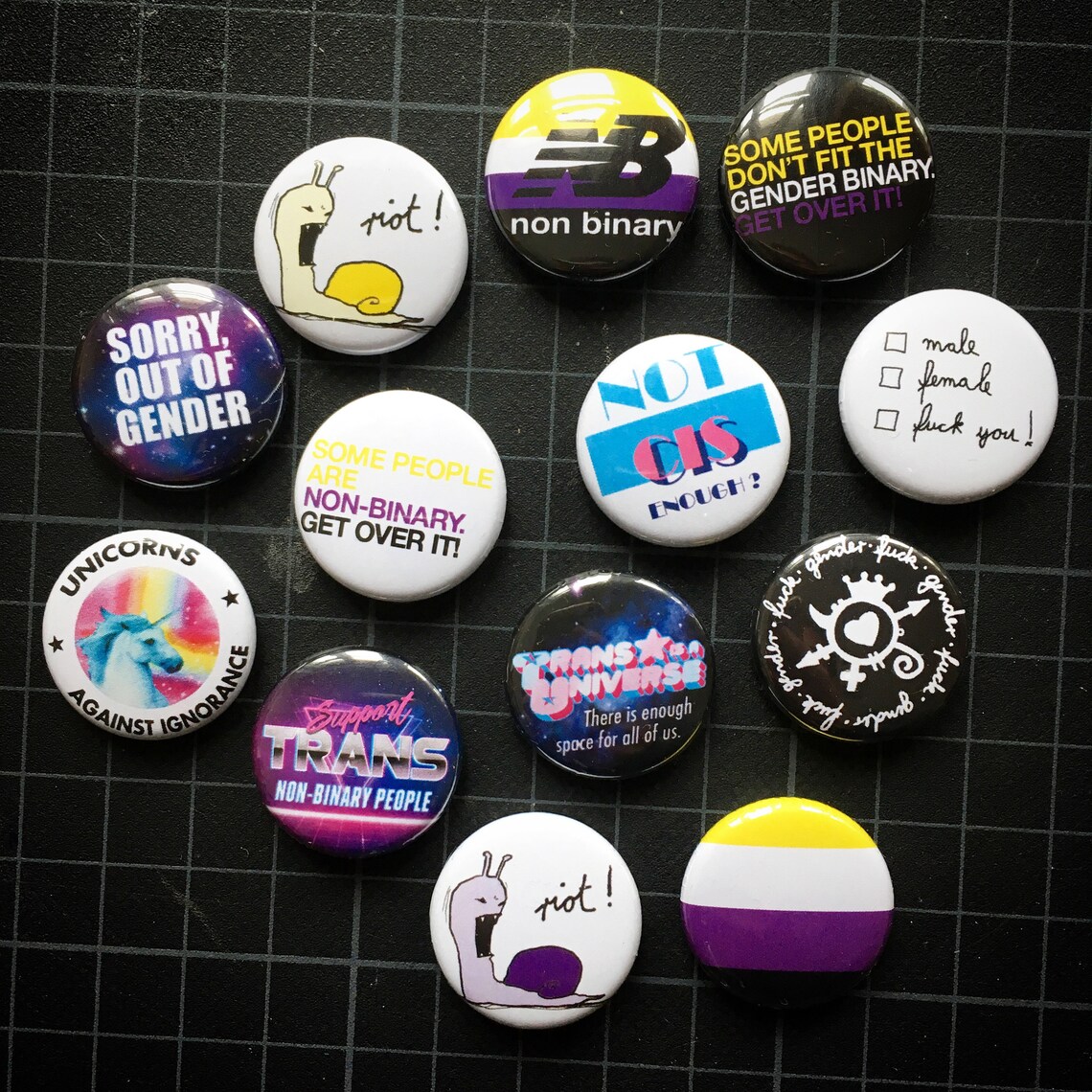 3 NON-BINARY ENBY pins of your choice. | Etsy