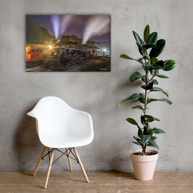 Train at Night Canvas Print Wall Art Housewarming Gift Train Print ...