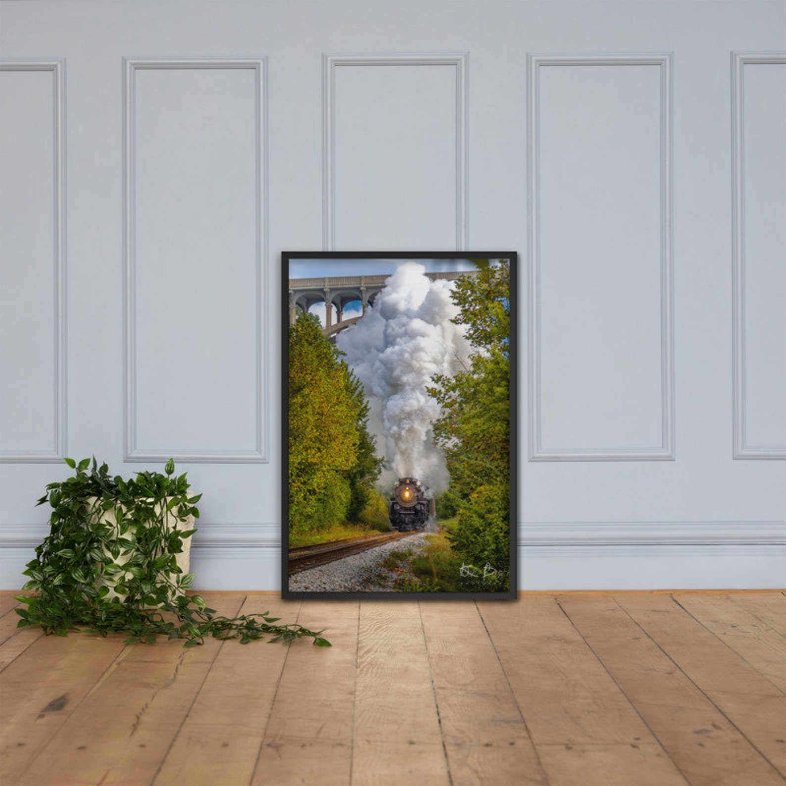 Train Under Bridge Framed Photograph Train Under Bridge Framed Poster ...