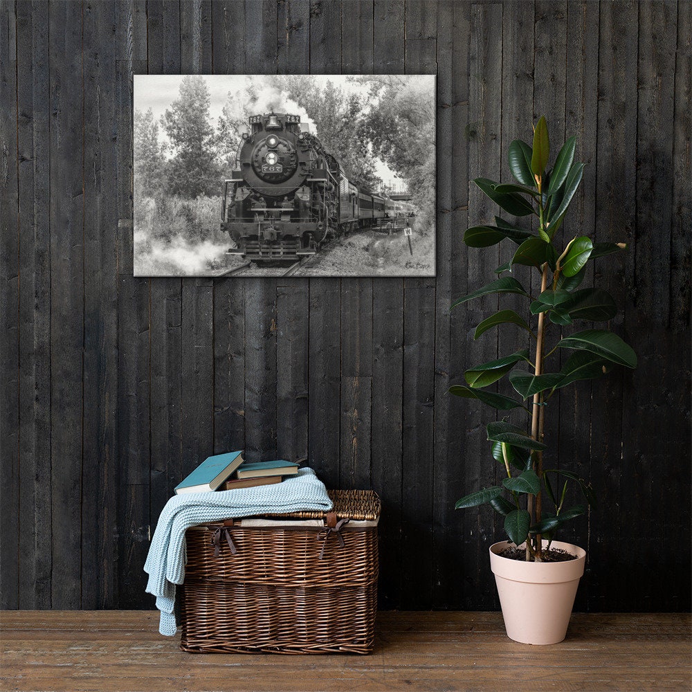 Train Canvas Print Wall Art Steam Locomotive Canvas Print Wall Art ...