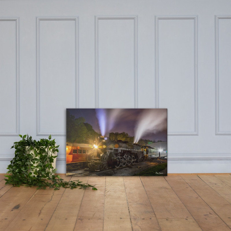 Train at Night Canvas Print Wall Art Housewarming Gift Train Print ...