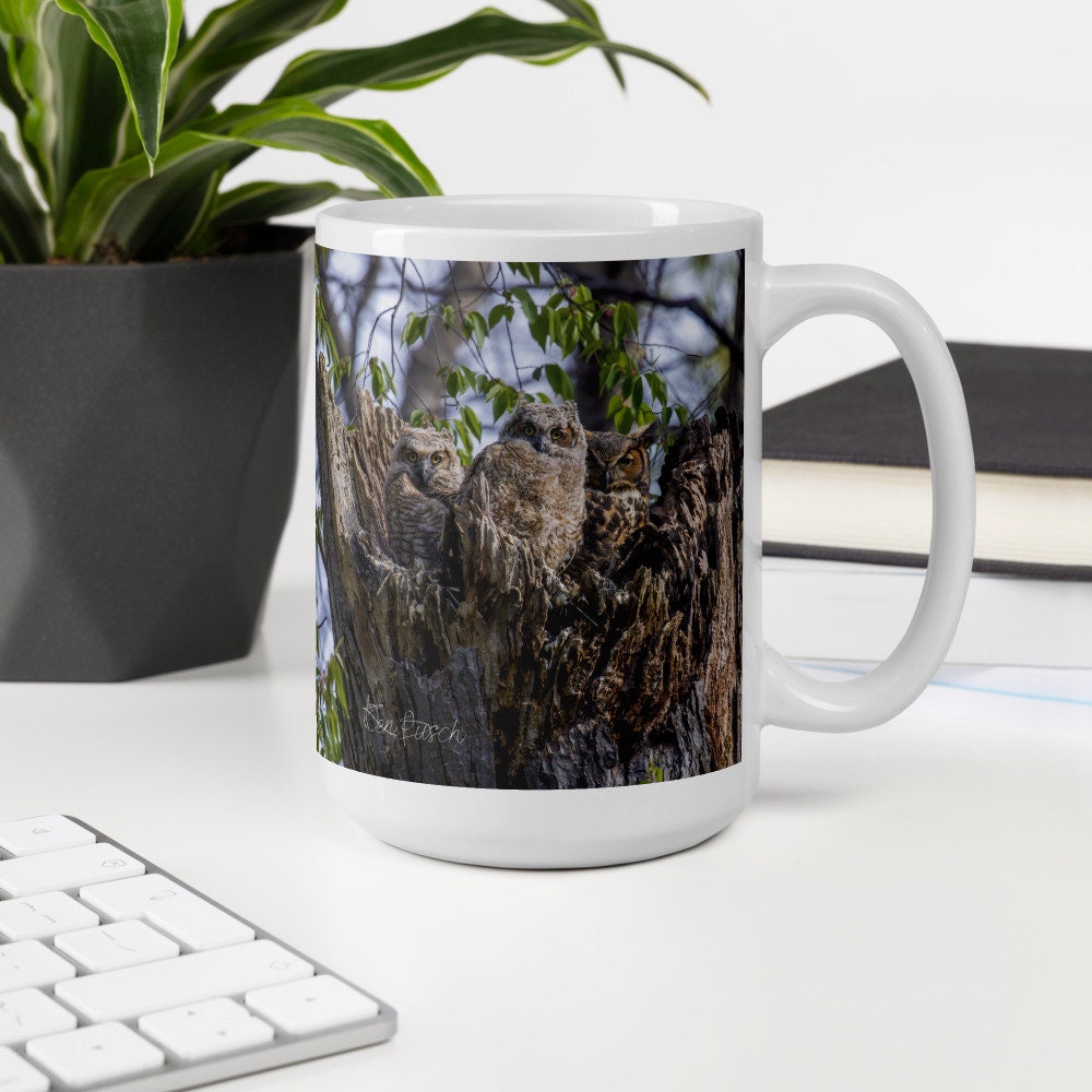 Great Horned Owl Coffee Mug Great Horned Owl Coffee Cup Dishwasher and ...