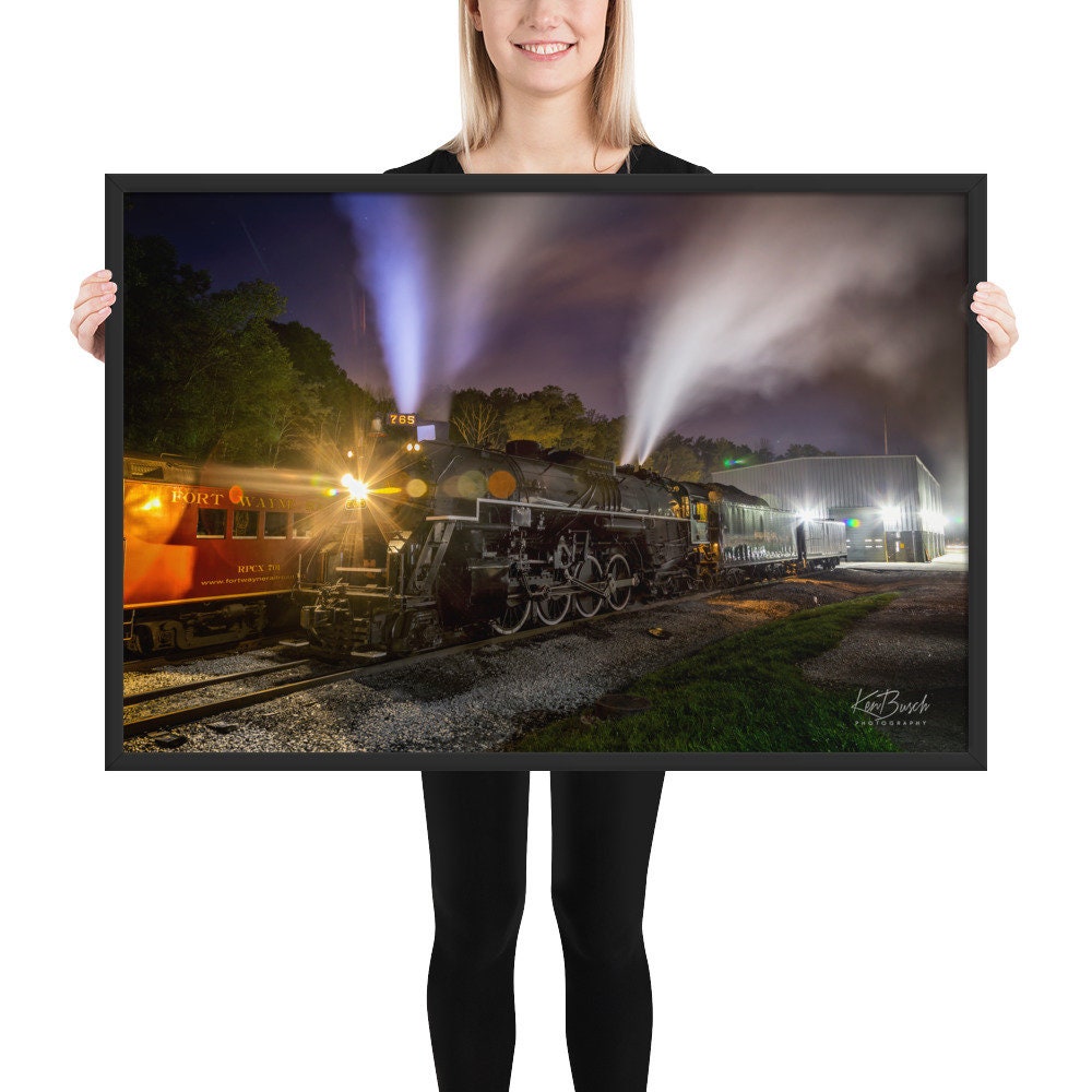 Train at Night Framed Photograph Train at Night Framed Photo - Etsy
