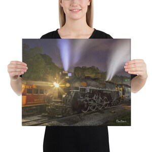 Train at Night Canvas Print Wall Art Housewarming Gift | Train Print ...