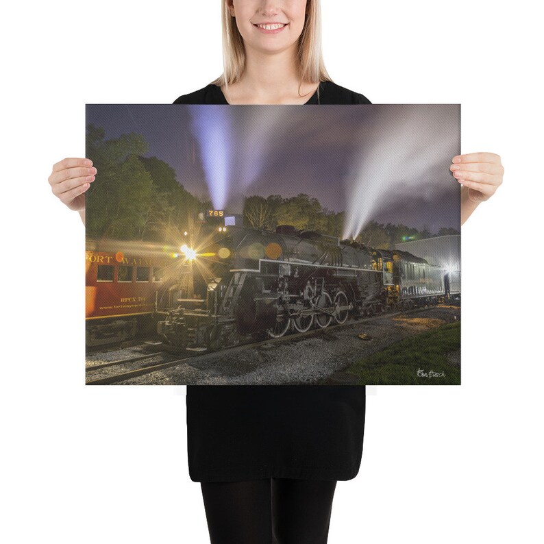 Train at Night Canvas Print Wall Art Housewarming Gift Train - Etsy