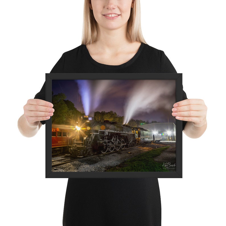 Train at Night Framed Photograph Train at Night Framed Photo - Etsy