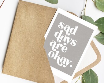 Sad Greeting Card | Etsy