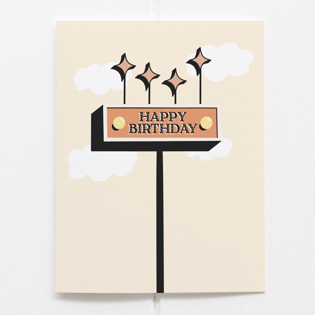 Happy Birthday Sign Greeting Card - Etsy