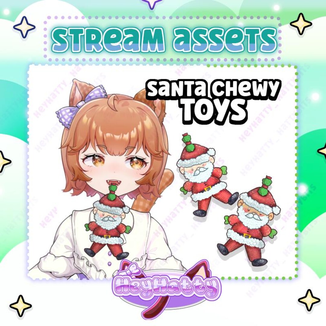 Santa Chew Toy | Streamer Assets, Twitch Assets, Pngtuber Assets ...