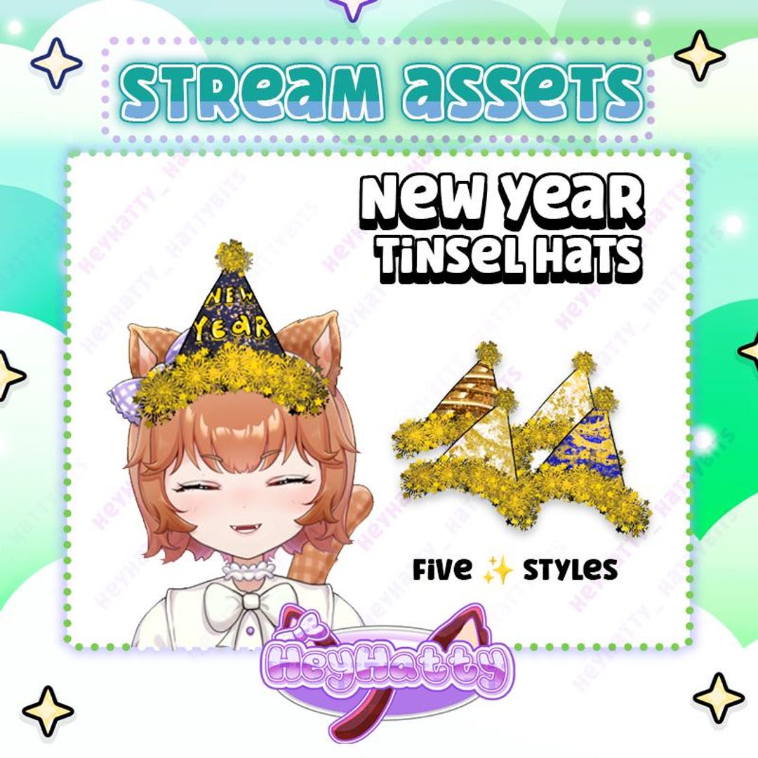 NYE Hats | Streamer Assets, Twitch Assets, Pngtuber Assets, Vtuber ...