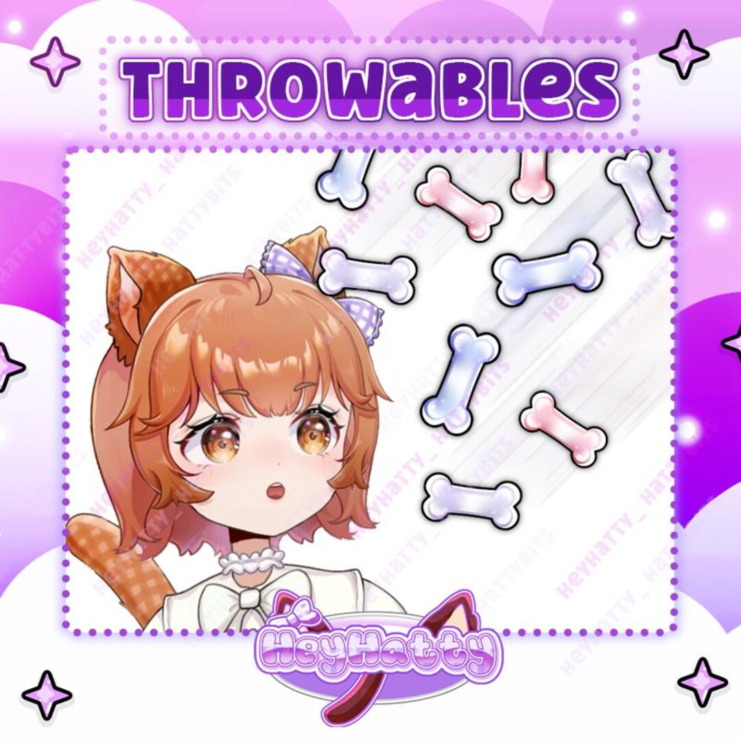 Cute Bones | Twitch Throwables, Furry Stream Assets, Throwing Assets ...