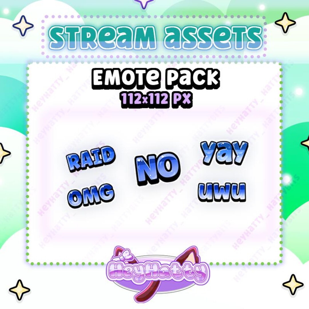 BLUE Emotes | Blue Twitch Emotes, Chat Assets, Cute Stream Assets ...