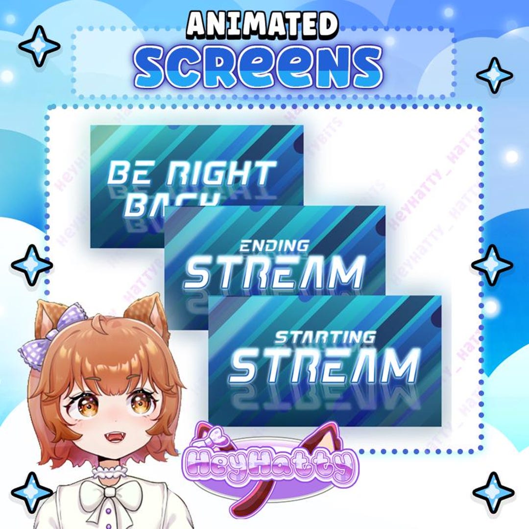 Animated Electric Blue, Ending Screen, Be Right Back, Starting Screen ...